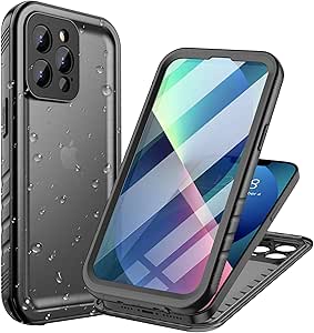 Cozycase for iPhone 15 Pro Case Waterproof - 360 Heavy Duty Case with Built in Screen/Camera ...