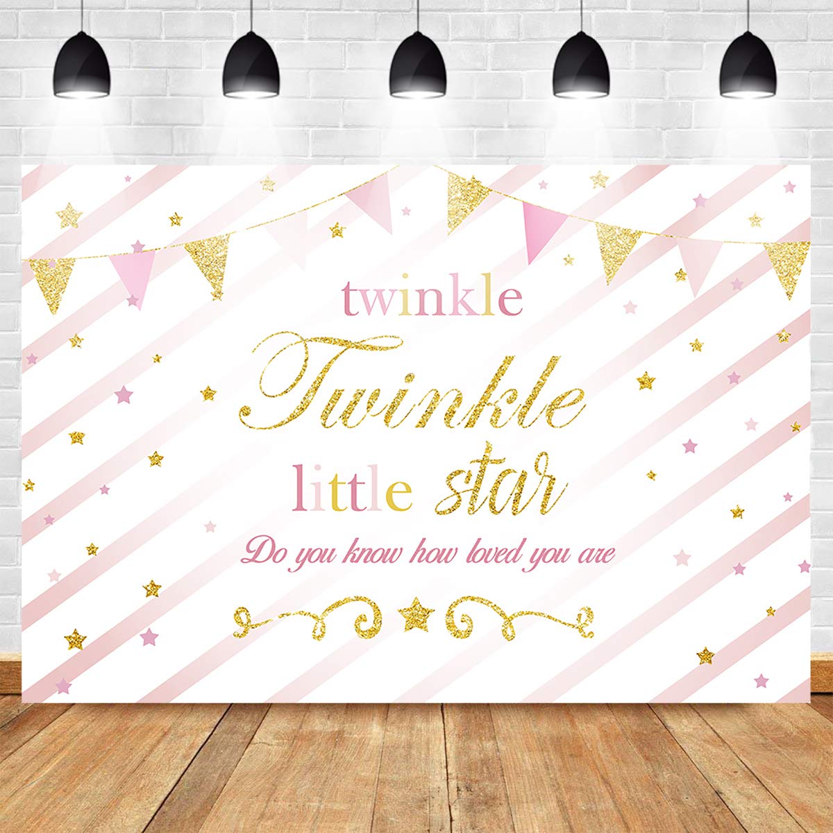 Buy Mehofoto Little Star Birthday Backdrop Pink Twinkle Twinkle Little ...