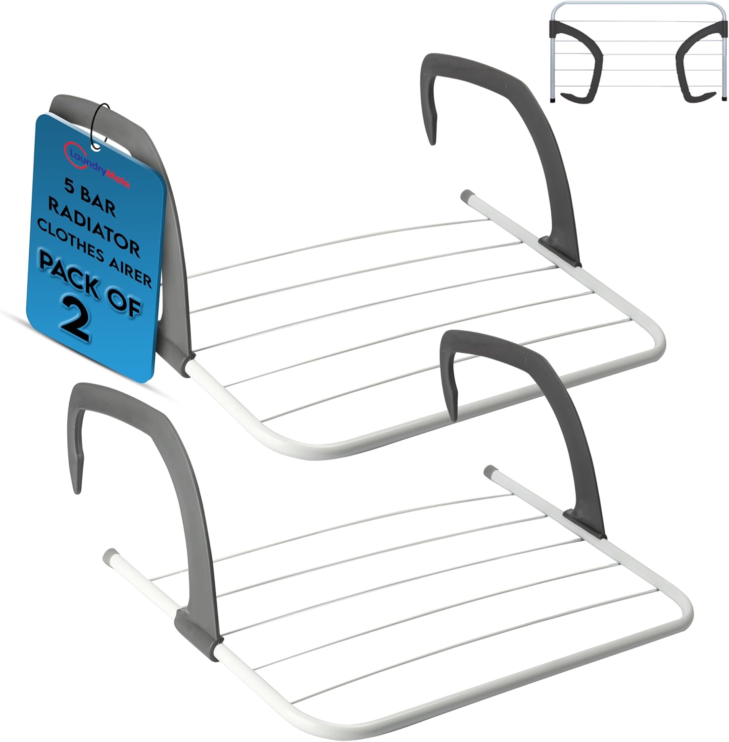 Laundry Mate Radiator Airer 5 Bars – Over Door Clothes Airer 2Pack ...