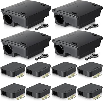 Amazon.com : Mysora 12 Pack Key Required Rat Station Box 4 Large & 8 ...