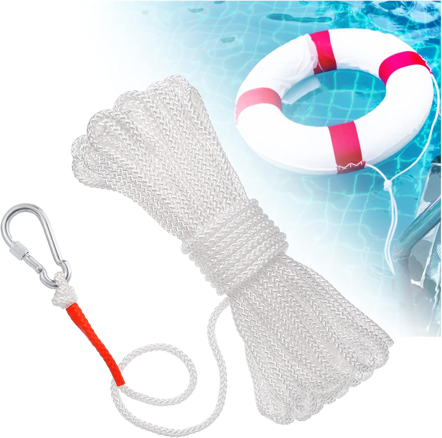 Water Floating Lifesaving Rope 49.2FT- Professional Throwing Rope Line ...