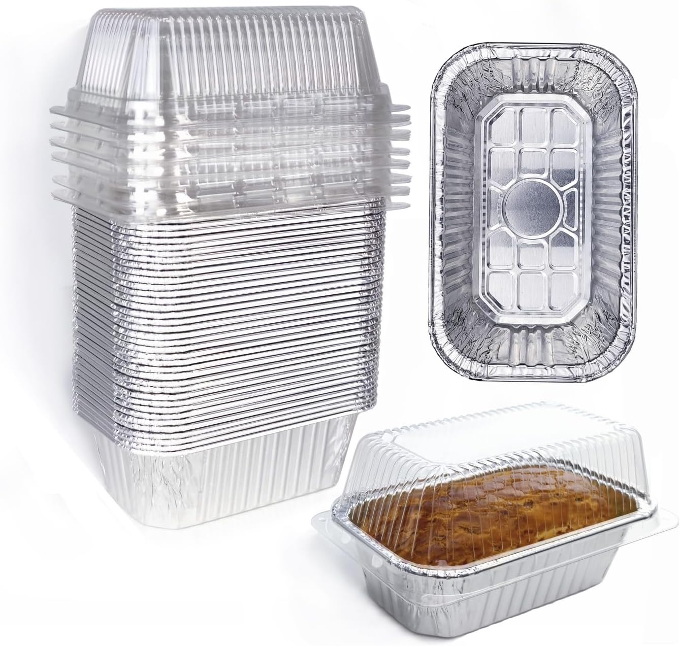 Amazon.com: DOBI Aluminum Mini Loaf Pans (50 Pack) - Disposable ...