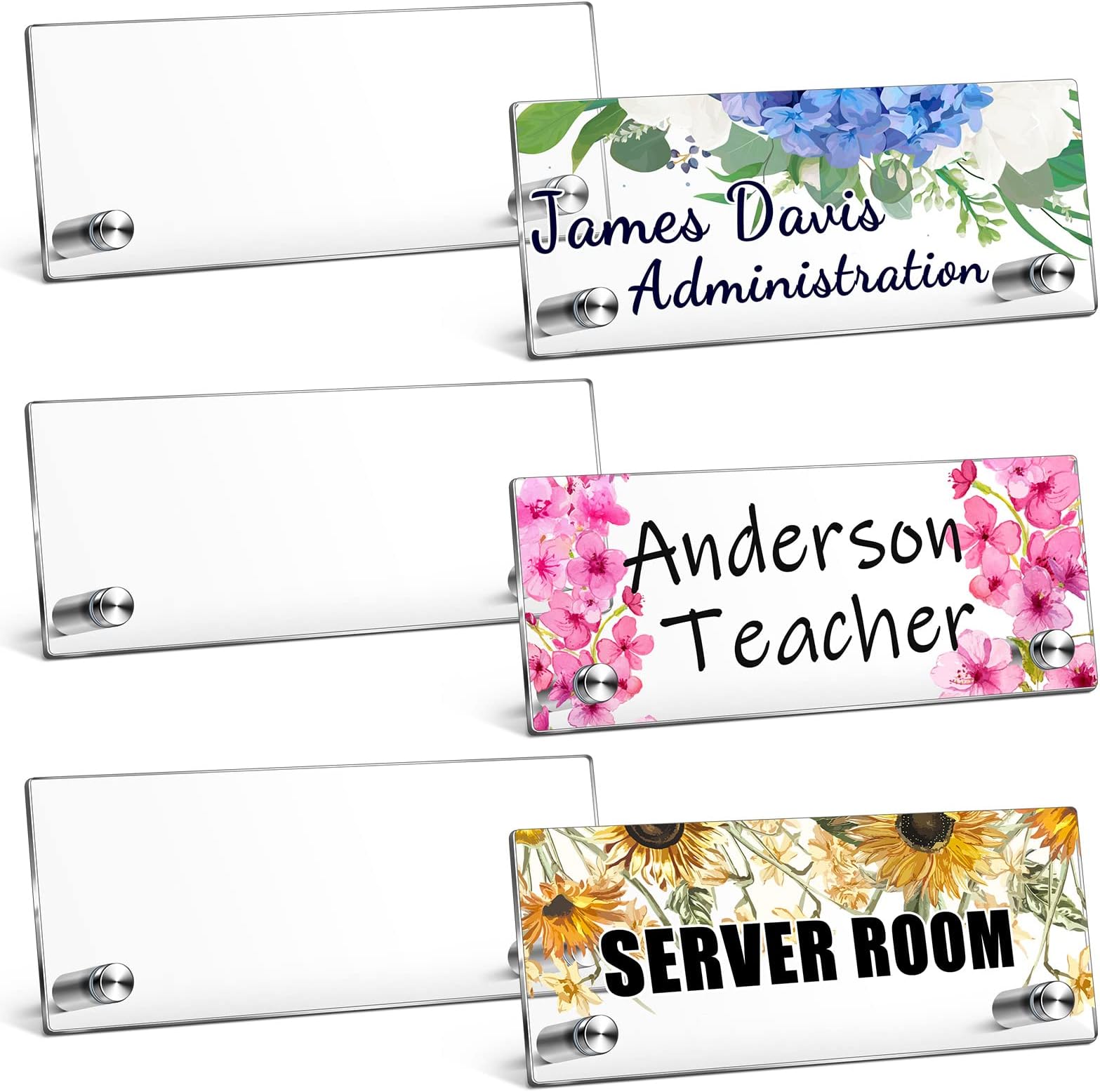 Amazon.com: 24 Pieces Acrylic Name Plates for Desks, 2 x 8 Inches Clear ...
