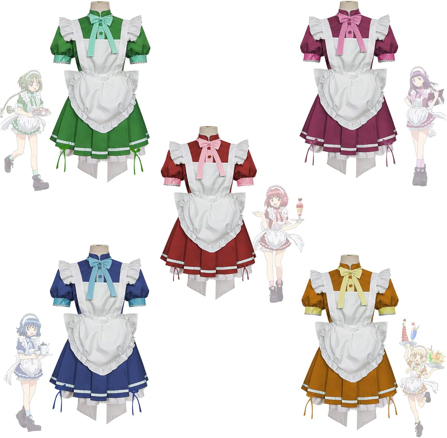 Amazon.co.jp: [LAOMI] 東京ミュウミュウ コスプレ衣装 桃宮いちご 藍沢 みんと 碧川 れたす 黄 歩鈴 藤原 ざくろ ...