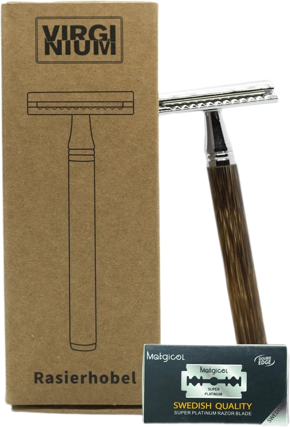 VIRGINIUM ECO Rasierhobel Set inkl. 5 Rasierklingen für Damen und ...