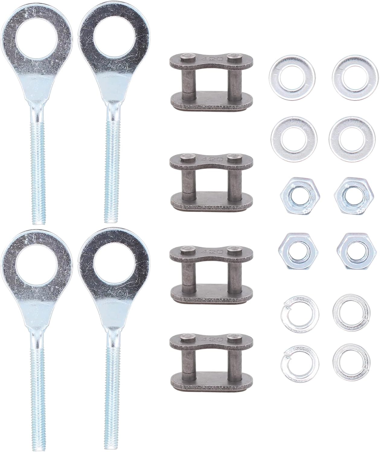 Amazon.com: XtremeAmazing Rear Axle Chain Adjuster Tensioner and 420 ...