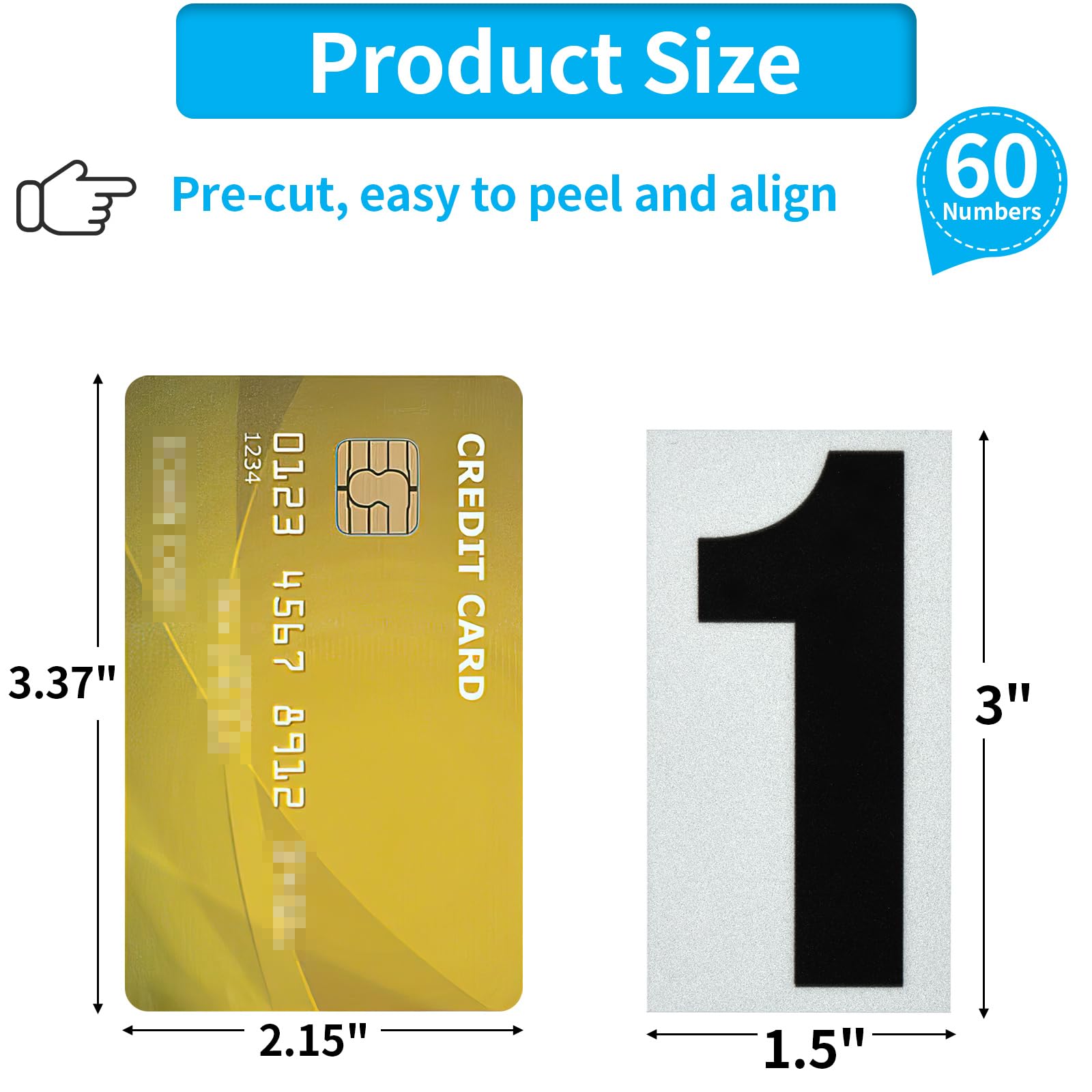 Snapklik.com : 60 Pcs 3 Inch Reflective Mailbox Numbers, Waterproof ...