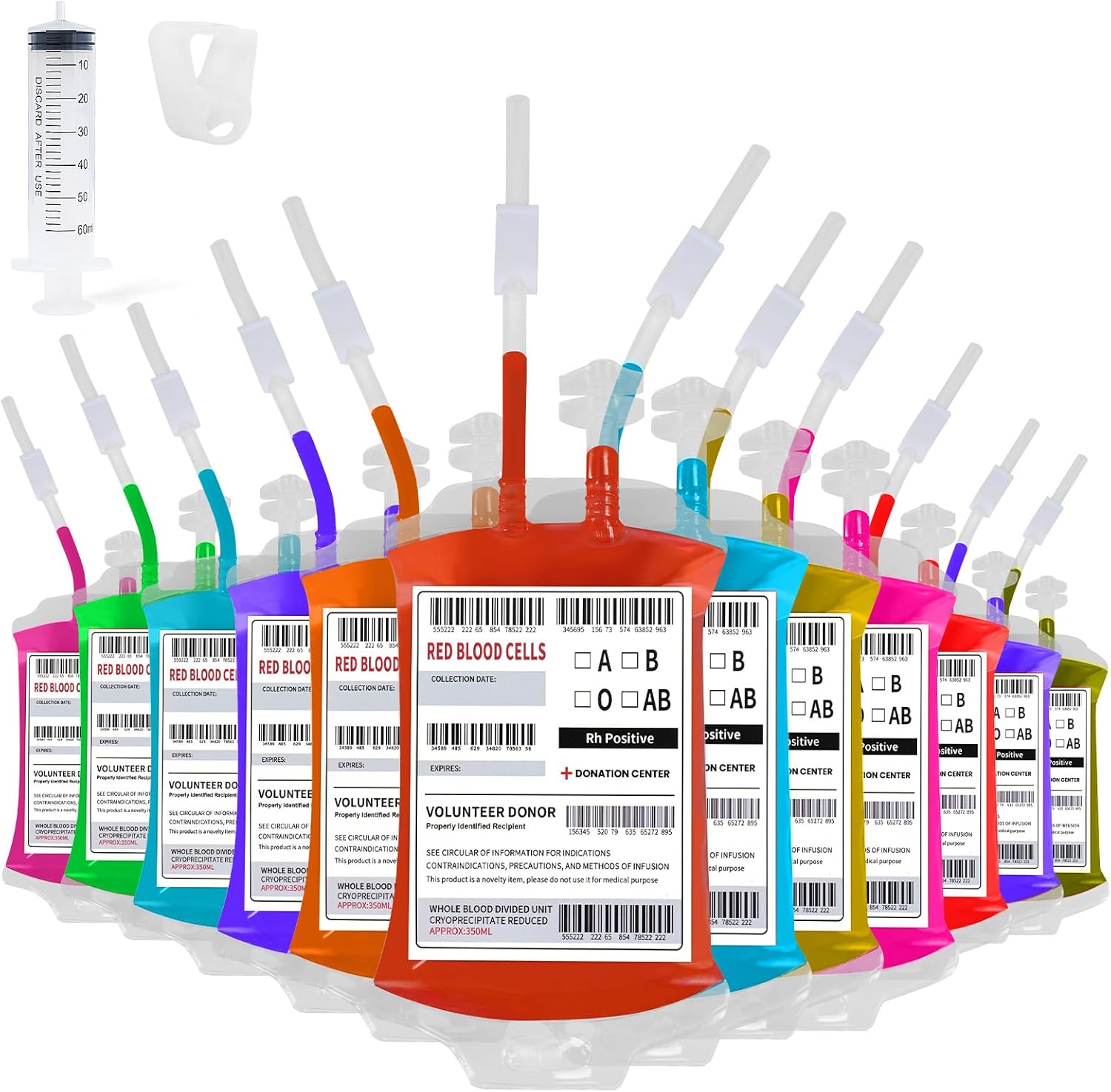 Amazon.com: leconico Halloween Blood Bags for Drinks - 12pcs Halloween ...