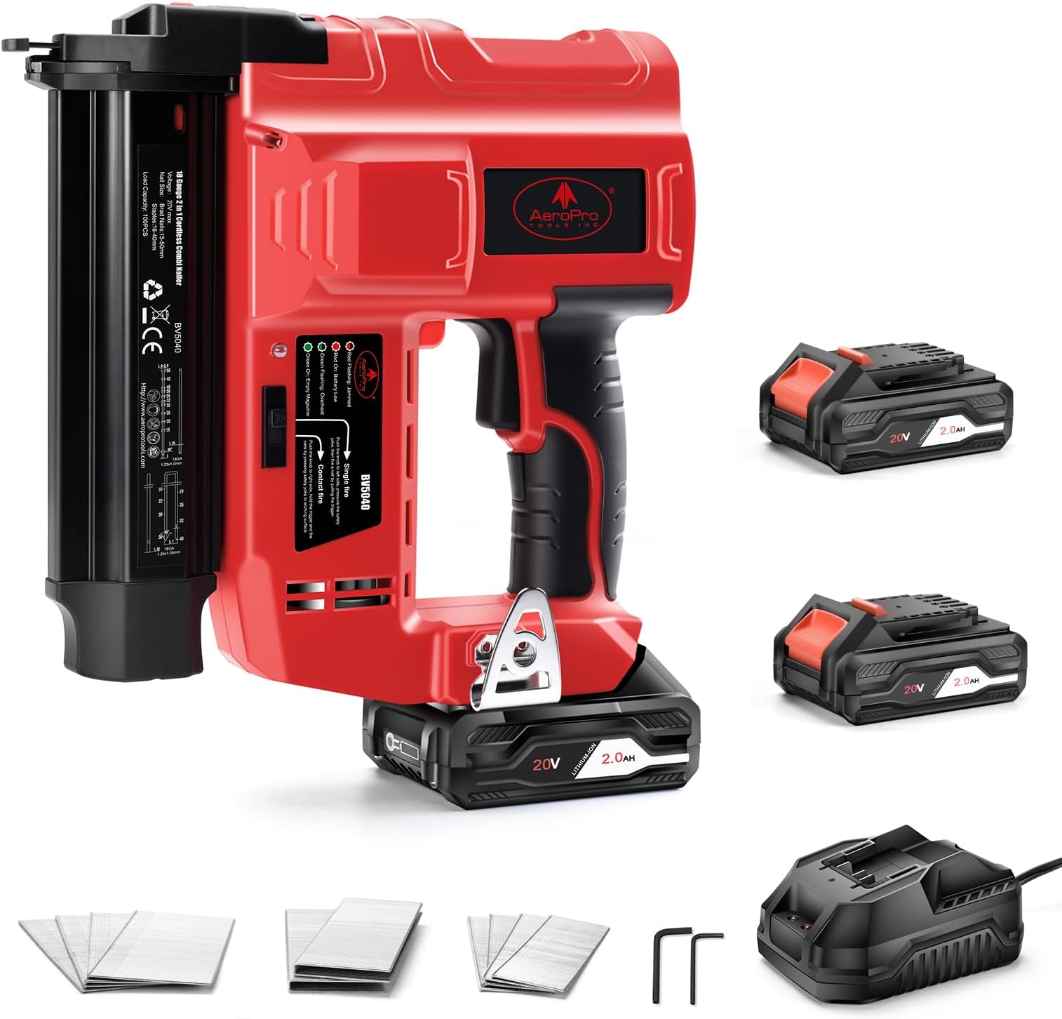 Amazon.com: FIDISP 18 Gauge 2 in 1 Cordless Nail Gun/Stapler, 20V ...