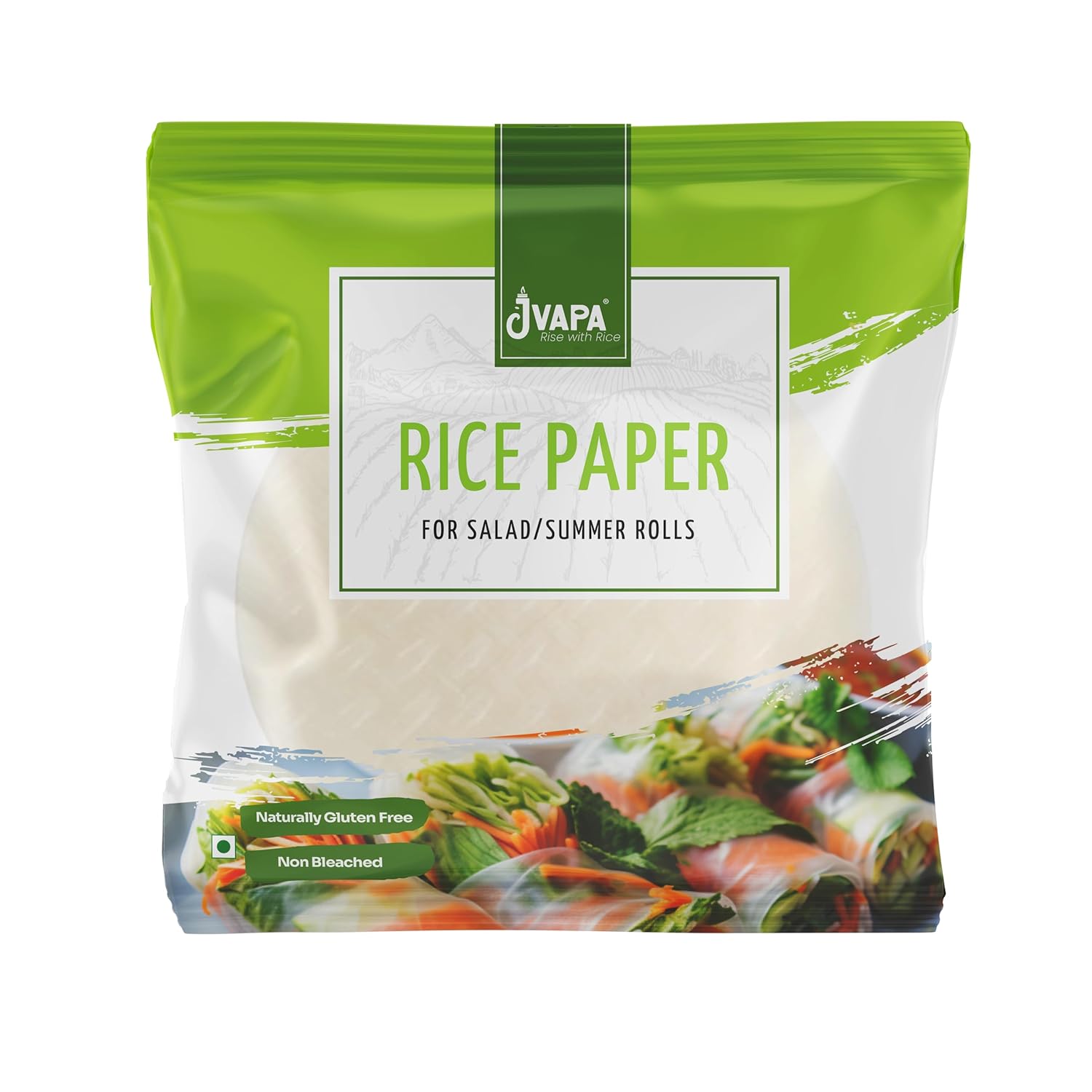 Jvapa Rice Paper Sheet - 100gms (Gỏi cuốn) | Round | 22 cm | Gluten ...