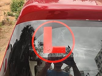 CVANU (Pack Of 2) Red L Board Learning Driver Car Decal Sticker(14.5Cm ...