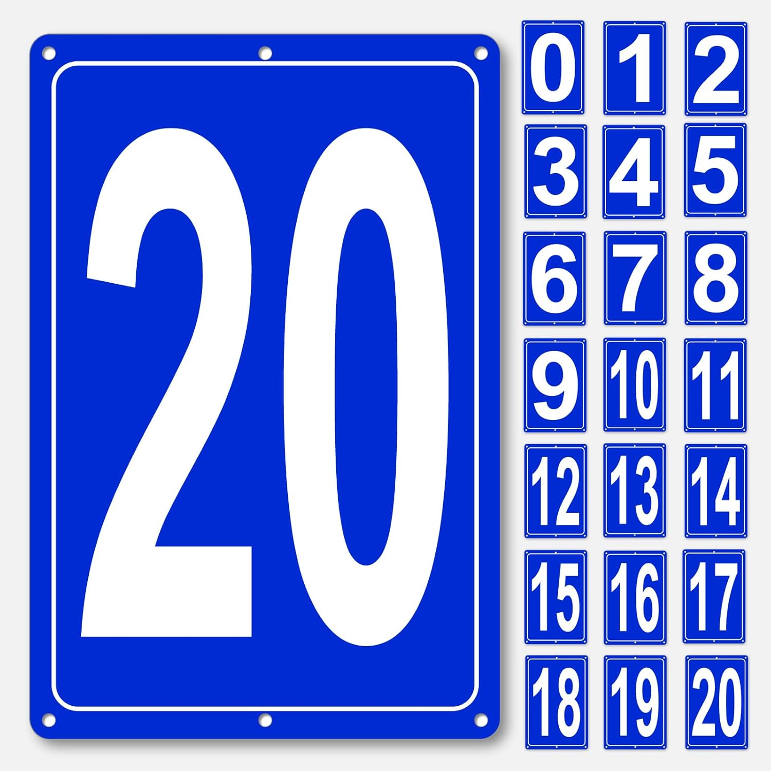 Amazon.com : Numbered Sign 20, Aluminum Number Signs for Tennis Court ...