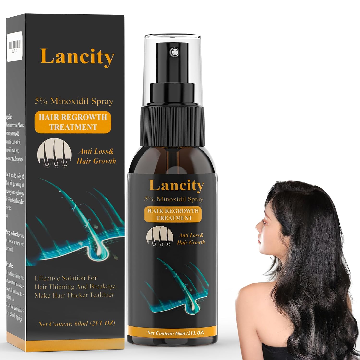 Amazon.com : 5% Minoxidil Spray Hair growth Serum, Hair Tonic Solution ...