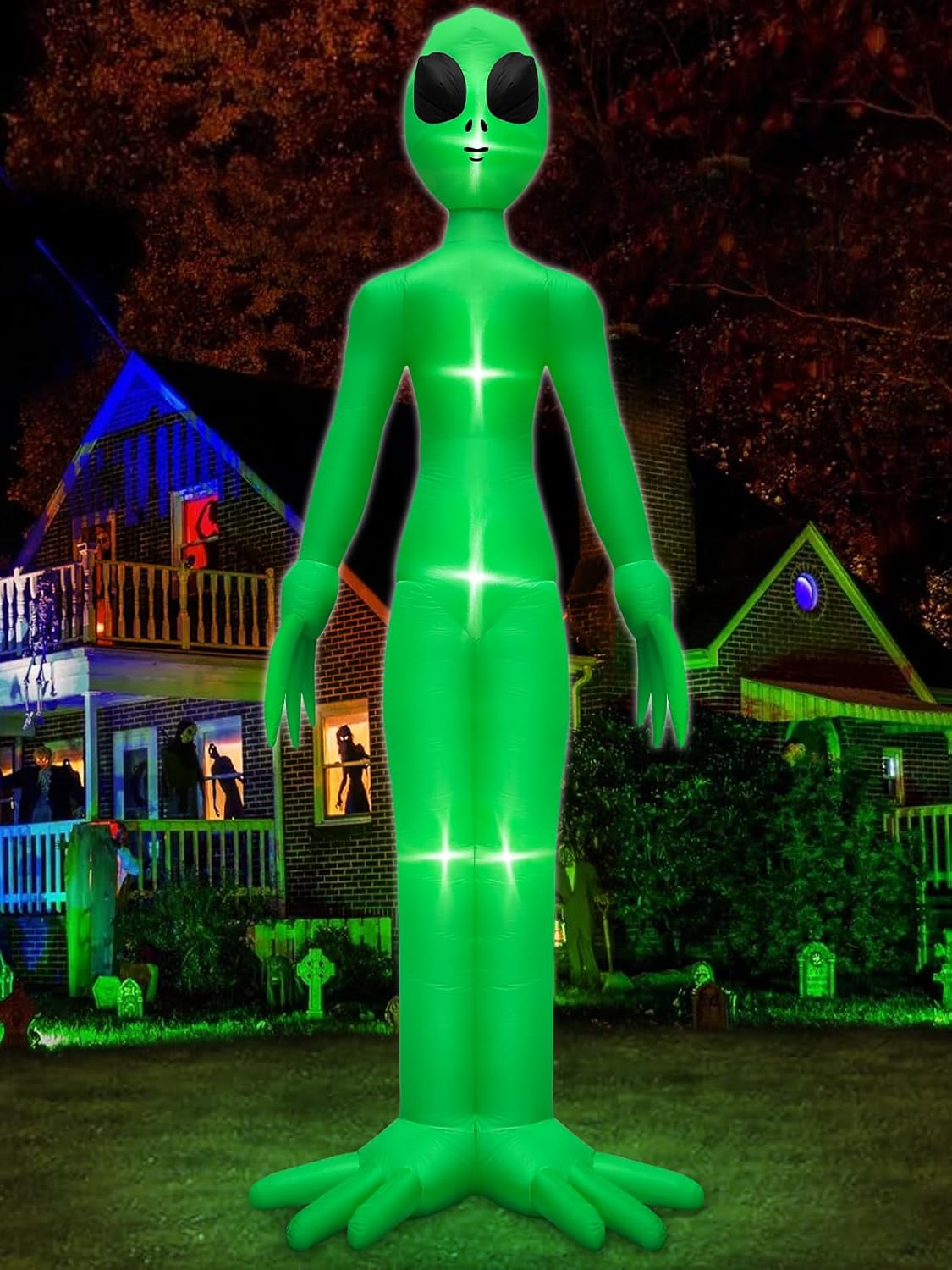 Amazon.com: TURNMEON 14 Ft Giant Halloween Inflatable Alien Decoration ...