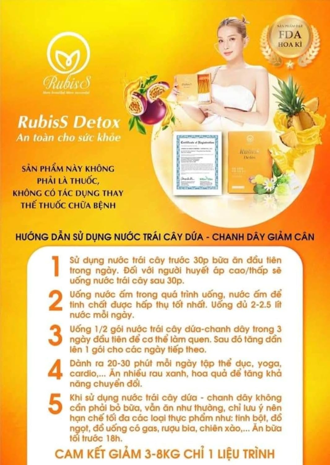 RUBISS Detox Nuoc Ep Chanh Day Dua - Sumo de Frutas Detox - Maracujá ...