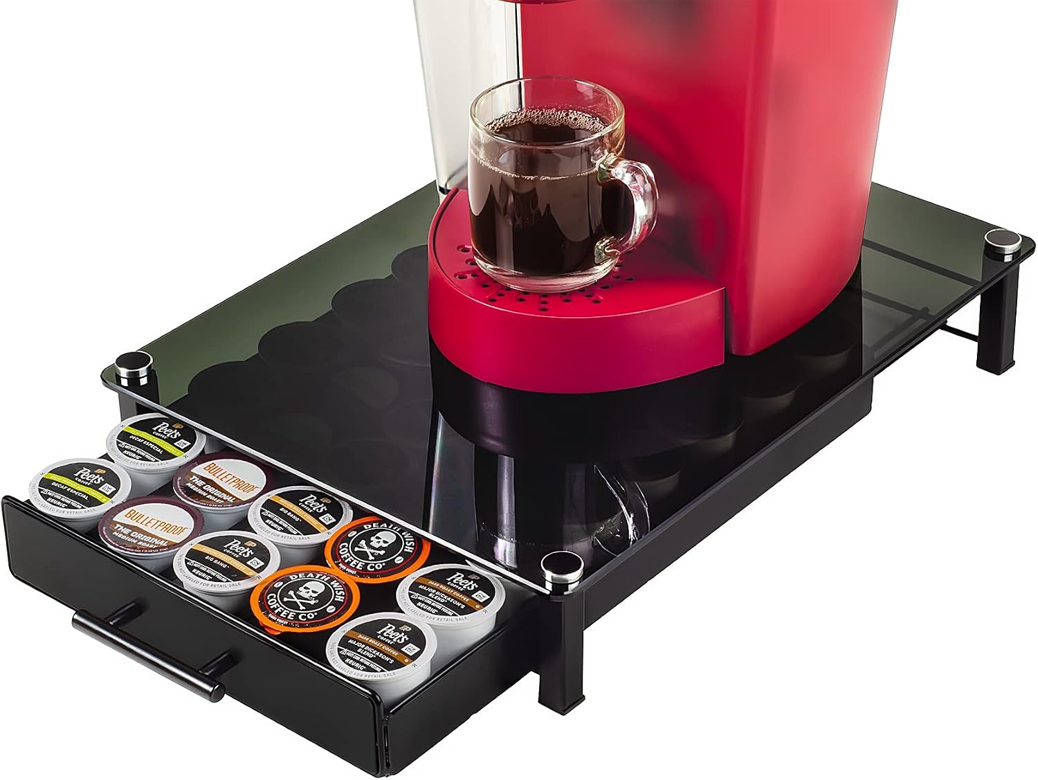 Amazon.com: Nook & Niche brand Premium Glass Stand with Pod Drawer ...