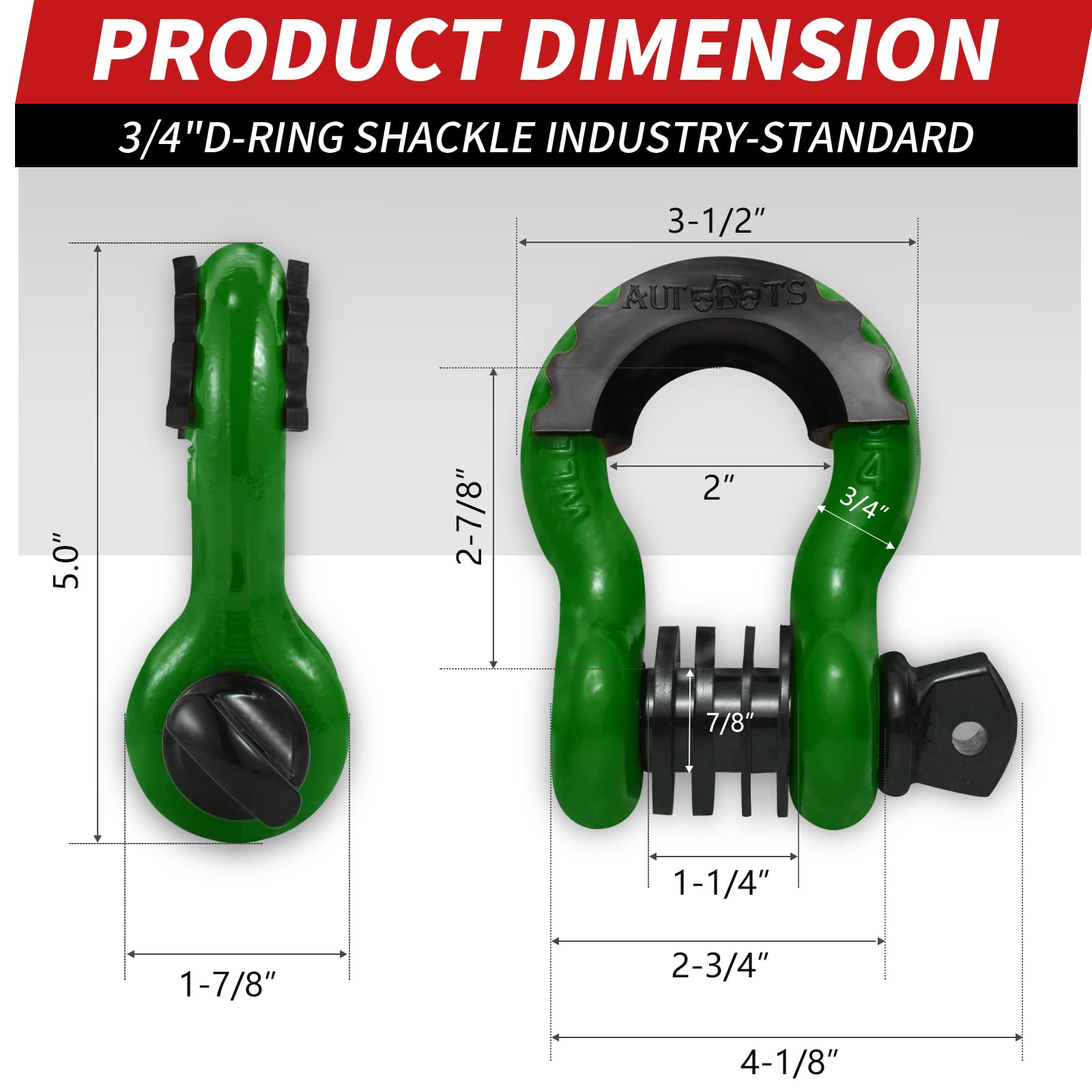 Snapklik.com : AUTOBOTS Bow Shackles 3/4 D Ring Shackle (2 Pack), 48 ...