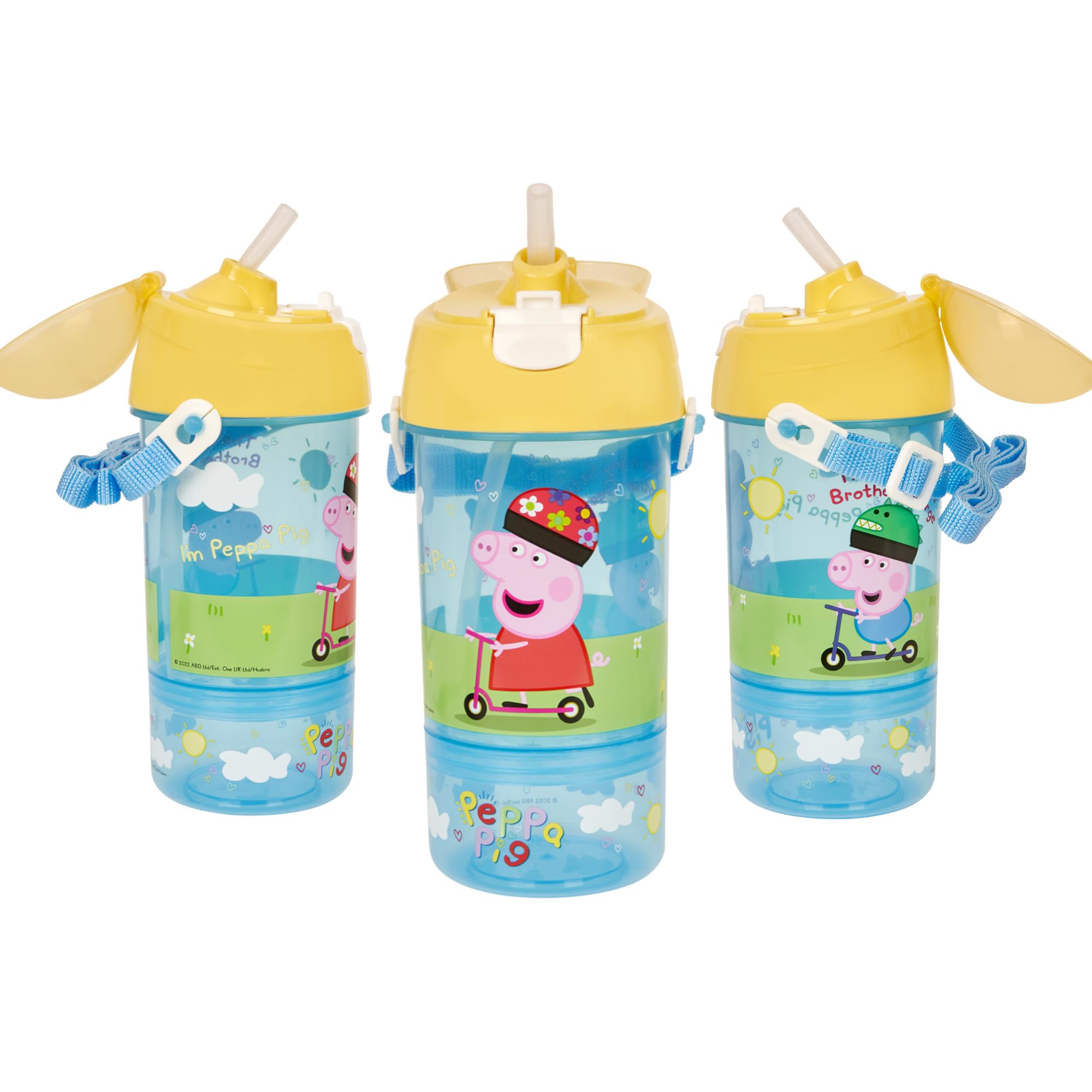 Peppa Pig Snack & Sip Water Bottle & Snack Pot – Reusable Kids 400ml PP ...