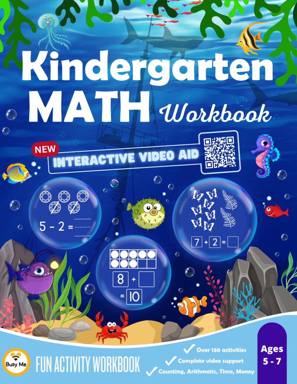 Kindergarten Math Workbook : With Interactive Video Aid: Fun Activity ...