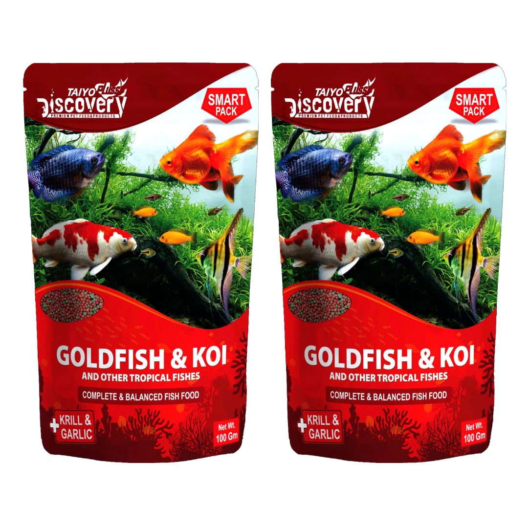 Taiyo Pluss Discovery Smart Pack Fish Food - 100 G Pouch (Pack Of 2 ...