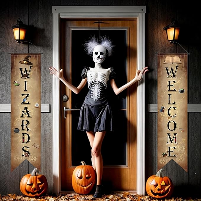 Amazon.com: Senders Magical Wizard Banner - Door Sign Sets - Hanging ...