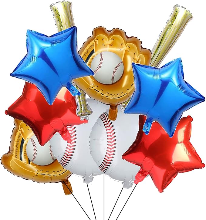 Amazon.com: 10PCS Glove Baseball Foil Balloons 20 Inch Sports Mylar ...