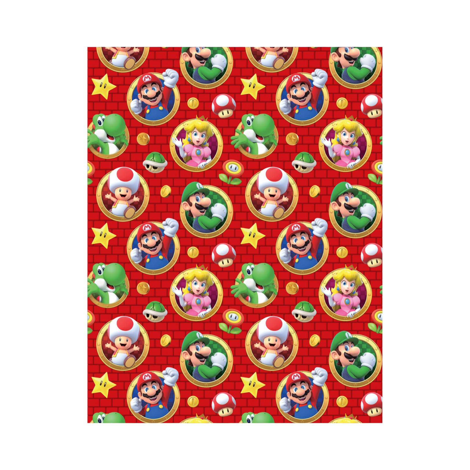 Super Mario 2 Metres Wrapping Paper, Gift Wrap Roll 2metres x 70 cm ...