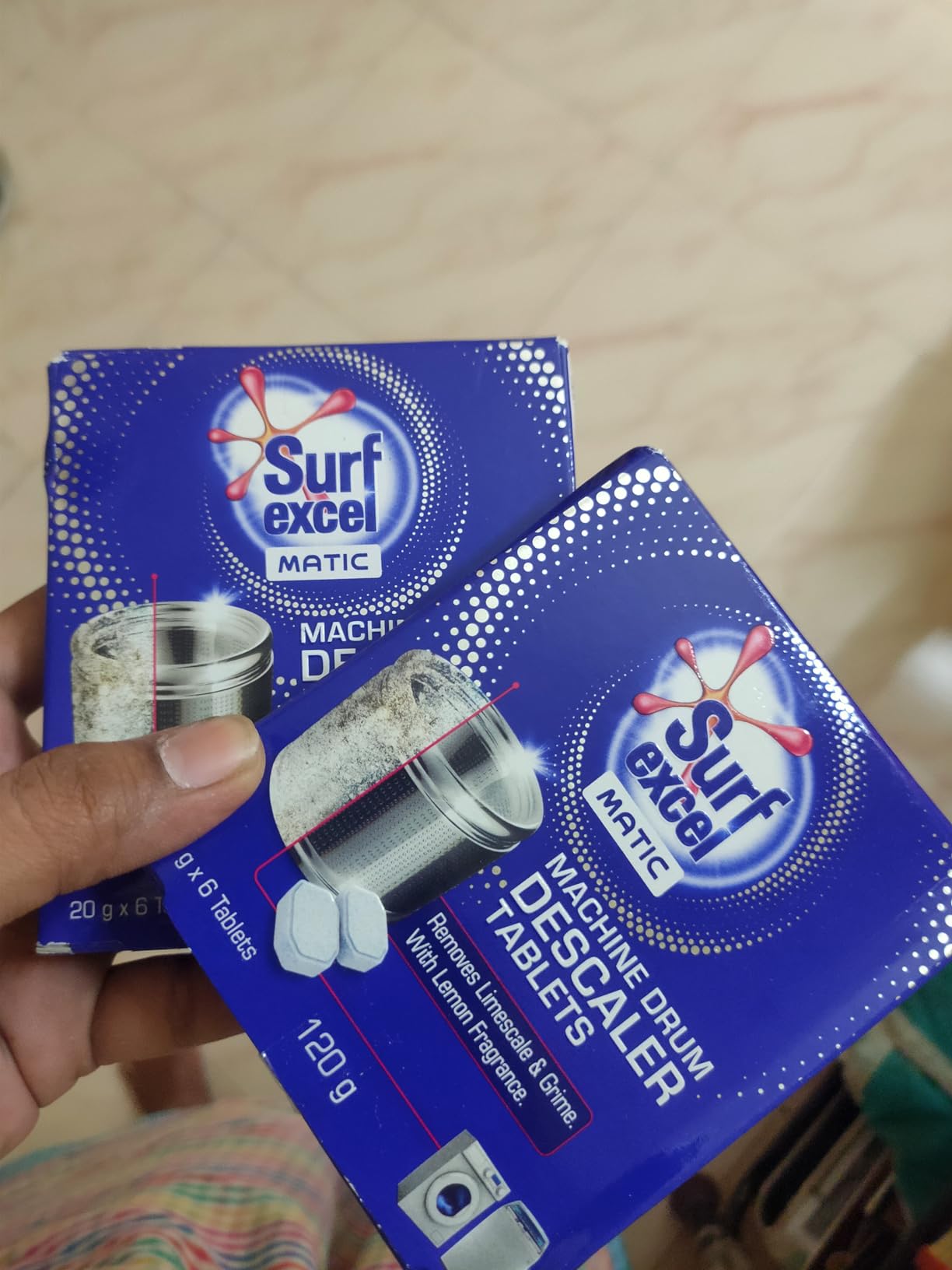 Surf Excel Washing Descaler Drum for Fully Automatic Washing Machine, 120g (6 Tablets 20g each ...