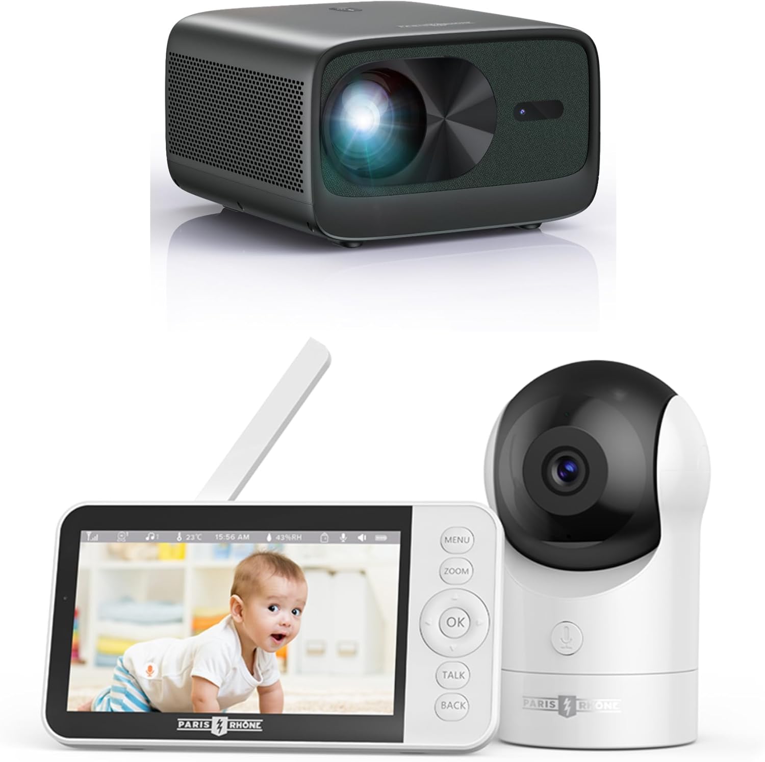Amazon.com: Paris Rhône Ultra 4K Projector and 2K Video Baby Monitor w ...