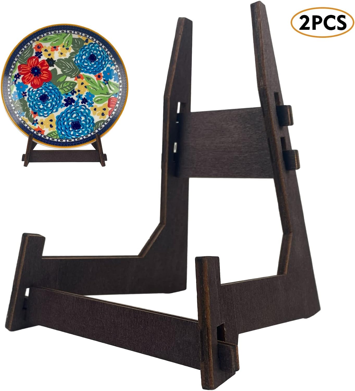 Amazon.com: COLOOFO 2 Pack 10 Inch Display Stand, Wooden Easel Stand ...