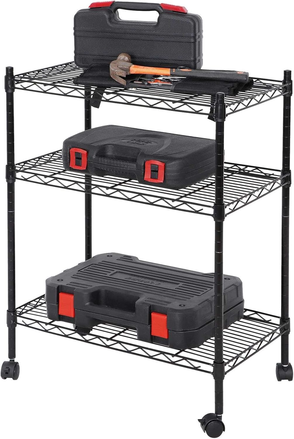 Amazon.com: MAXCBD 3-Shelf Storage Shelving Unit Metal Rack Shelves ...