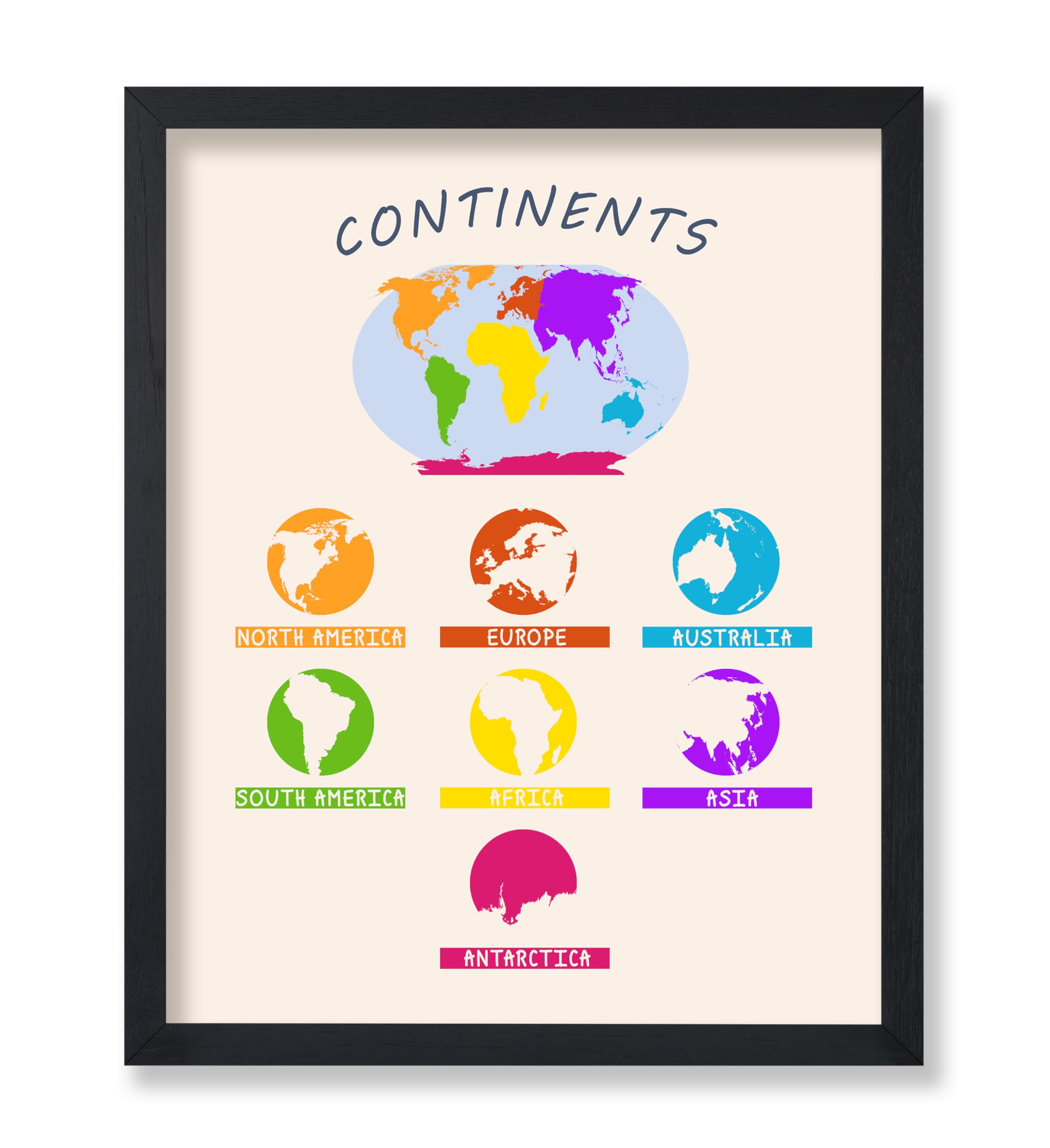 Amazon.com: Poster Master Continents Poster - World Continents Print ...