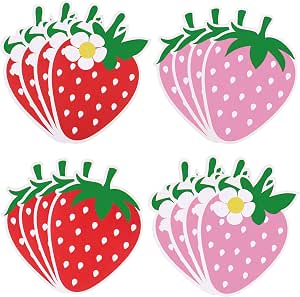 Amazon.com: MixTeach 48 Pieces Strawberry Cutouts Summer Berry Paper ...