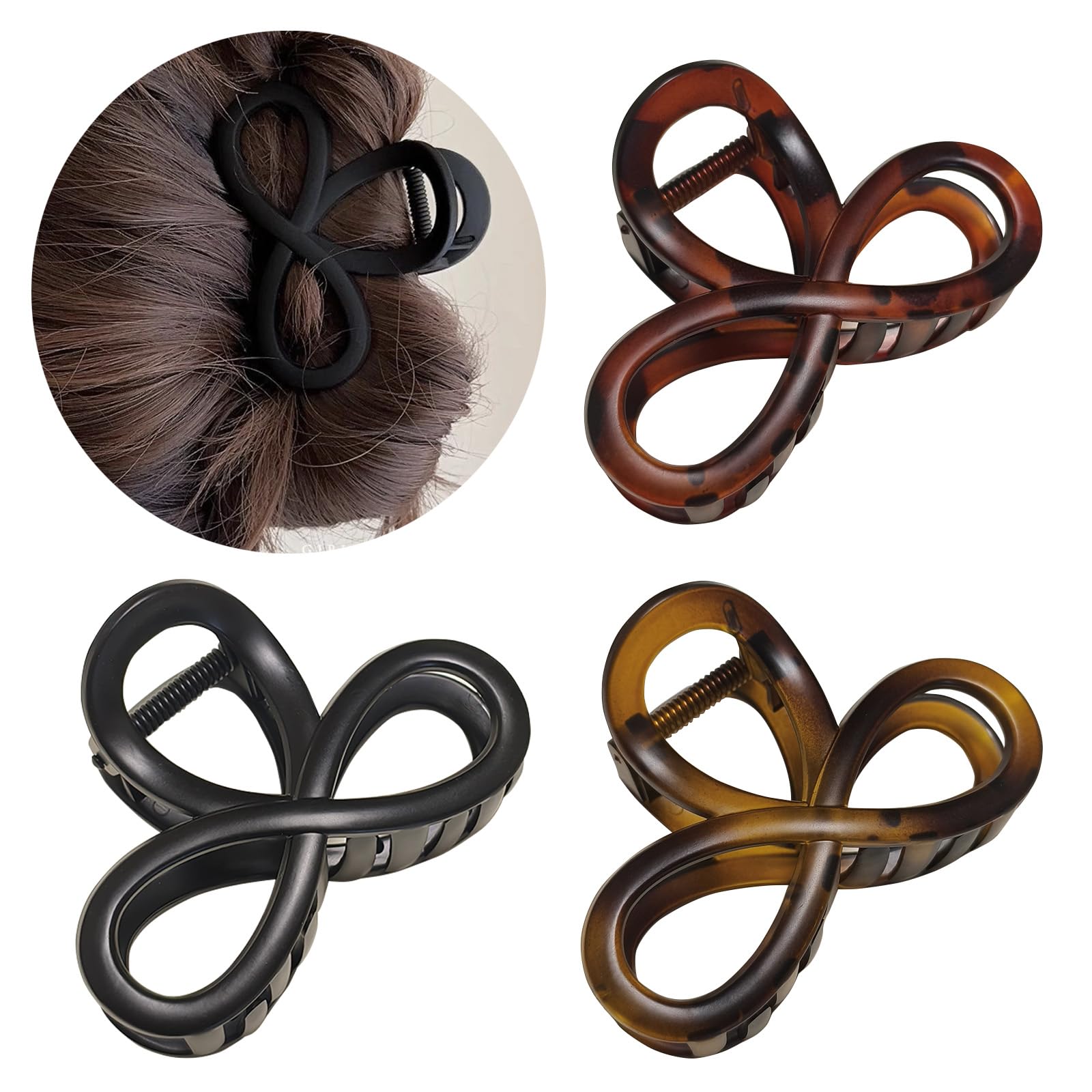 Amazon.com: Markuii 3.3 Inch Hair Claw Clips, Unbreakable No Slip Matte ...