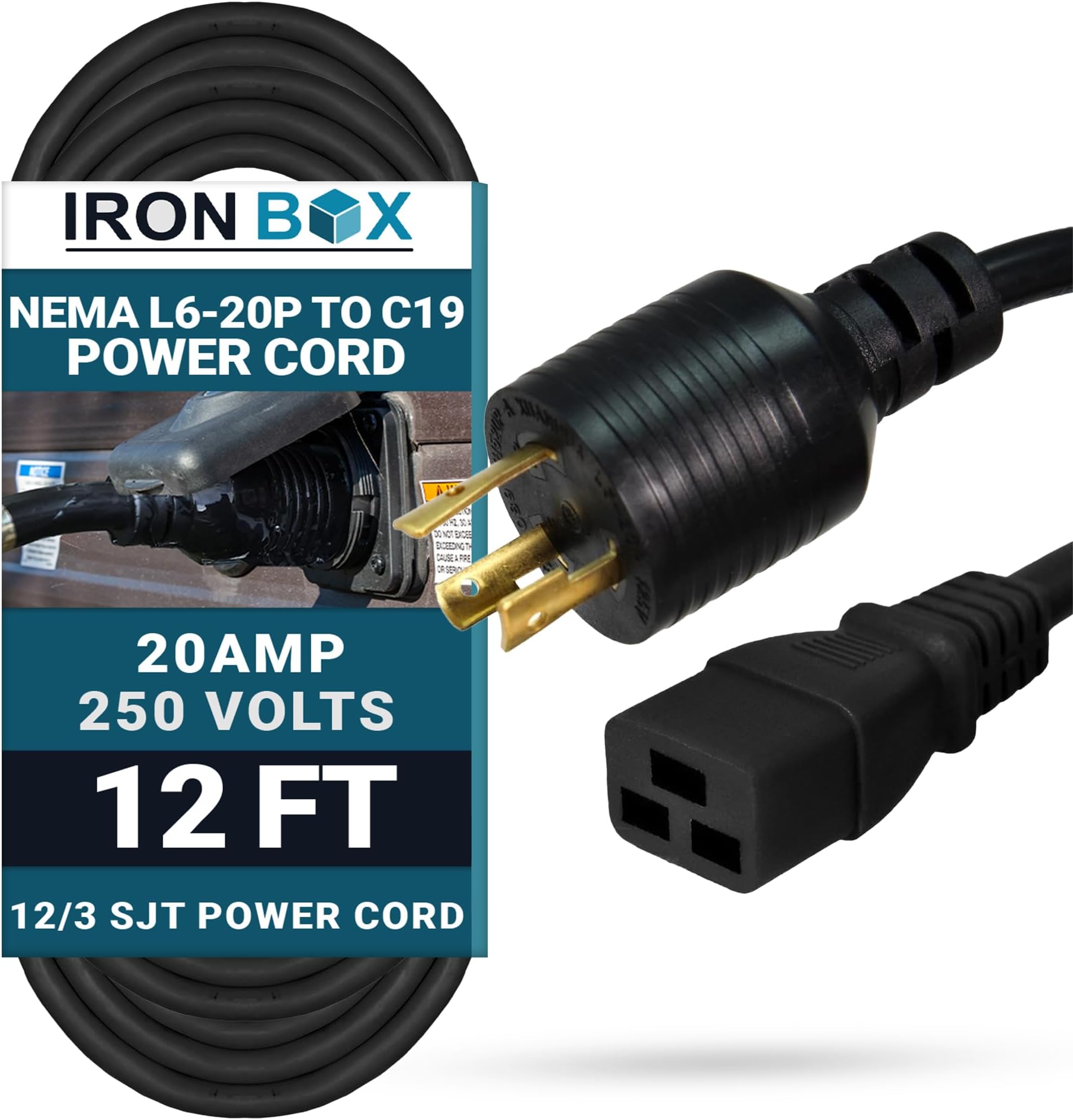 Amazon.com: IronBox Electric NEMA L6-20P to C19 Power Cord - 20A, 250V ...