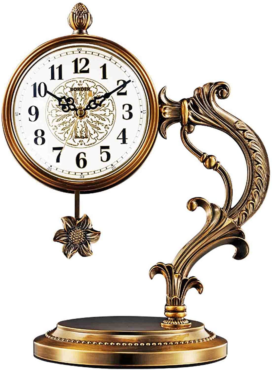 Buy Shelf Clock Copper-Plated Pendulum Clock Large Study Table Clock ...
