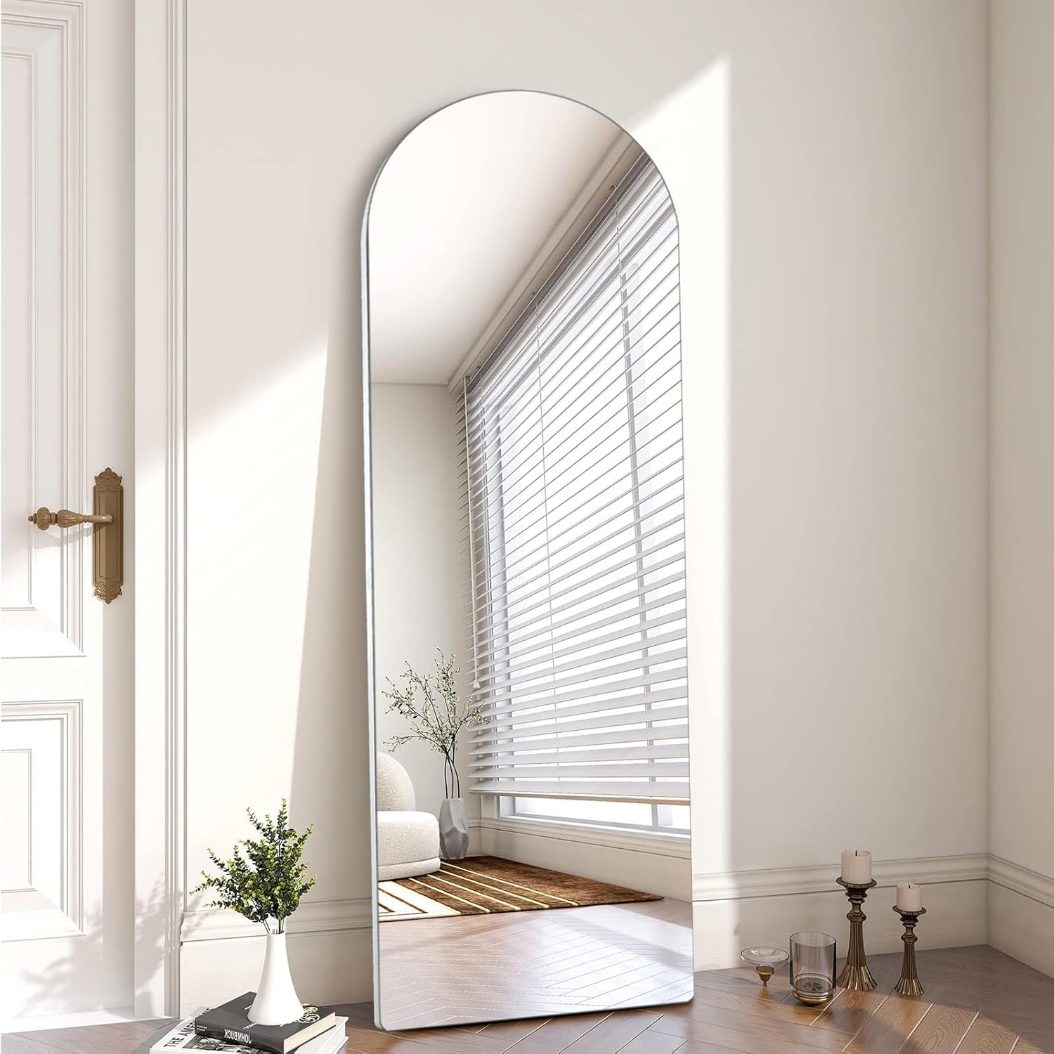 Amazon.com: PlushVibes Standing Mirror Full Length - Full Body Mirror ...