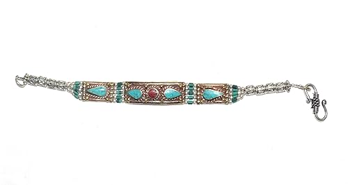 Silver Nepali Bracelet with 2 Colour Stone : Amazon.in: Fashion
