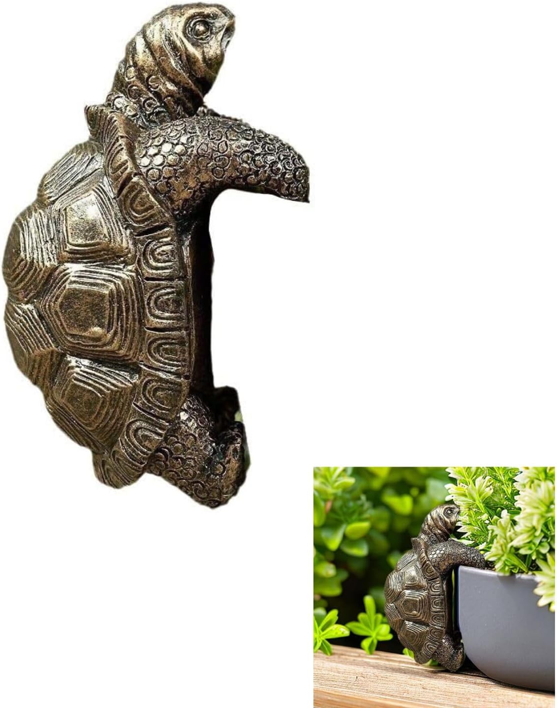 Amazon.com: JARPSIRY Cute Climbing Tortoise Flower Pot Hugger Figurines ...