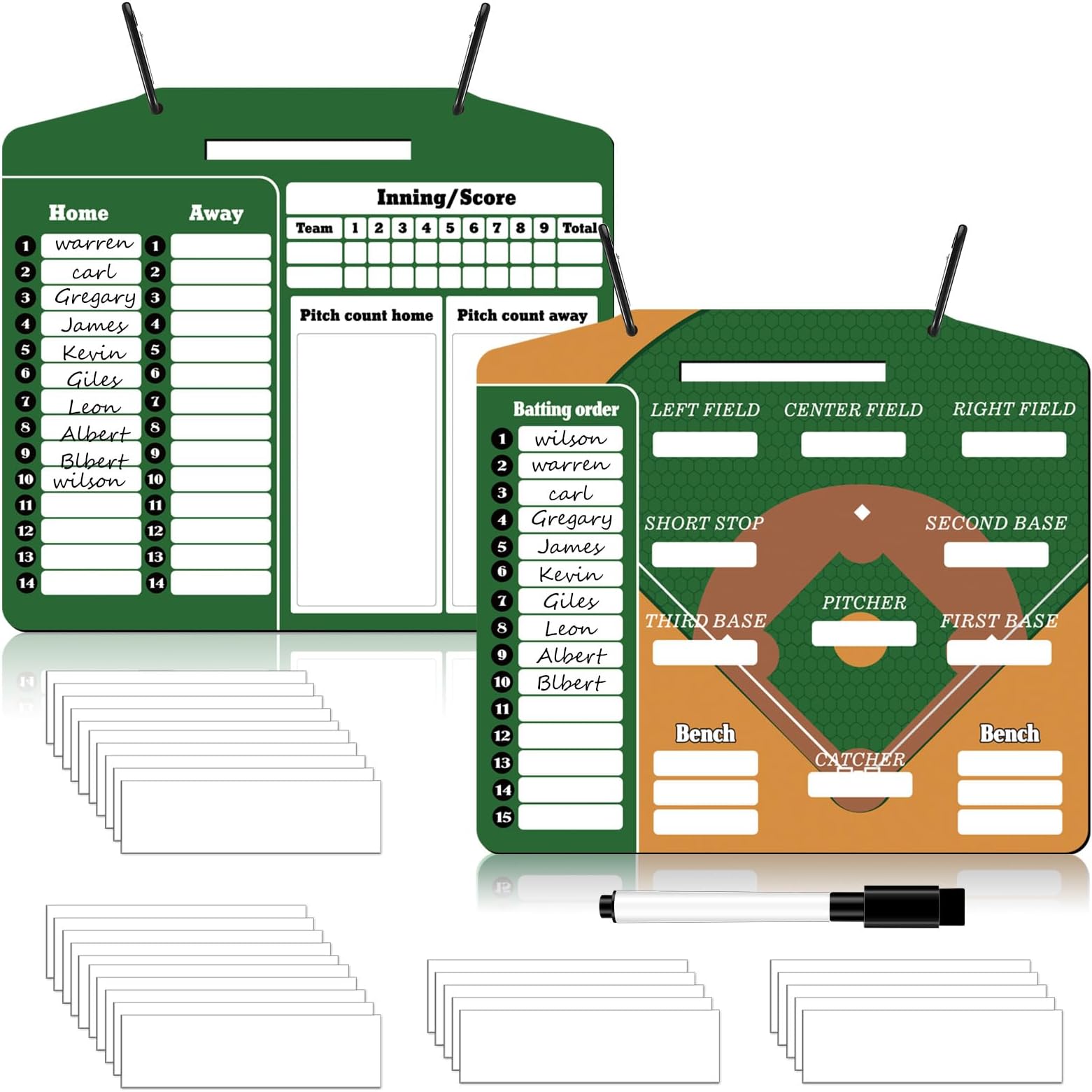 Amazon.com: Engrowtic Magnetic Baseball Lineup Board for Dugout Metal ...