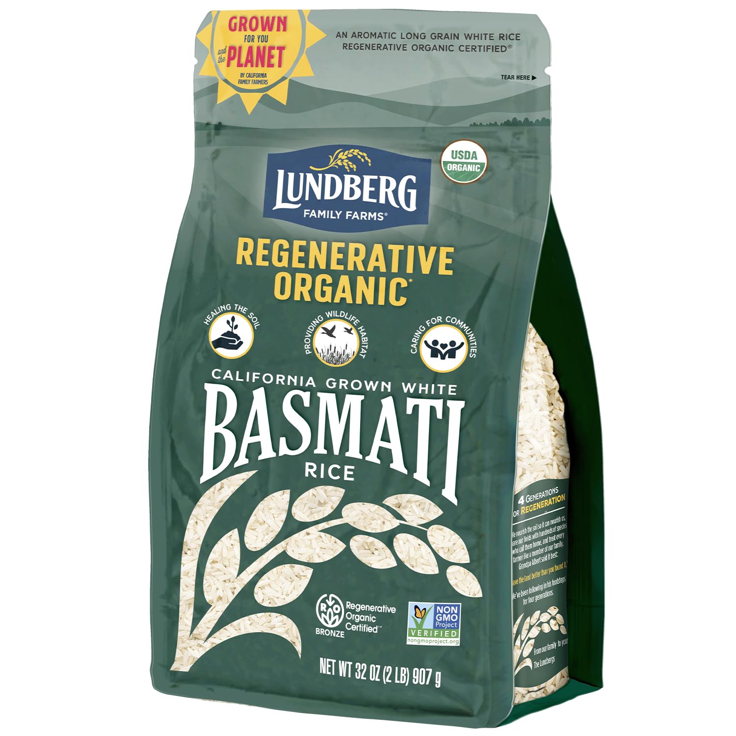 Amazon.com : LUNDBERG FAMILY FARMS Organic Regenerative White Basmati ...