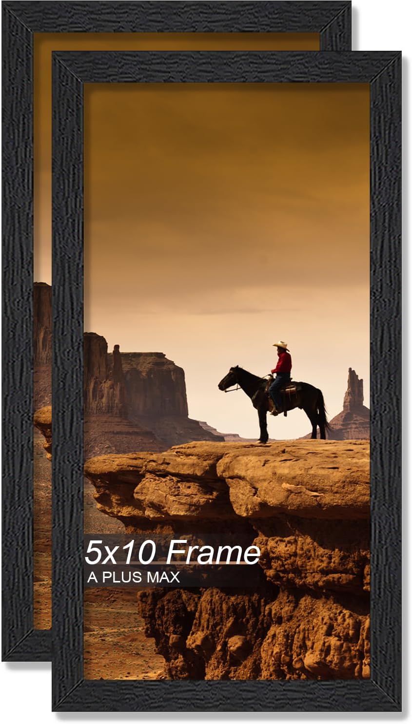 Amazon.com - A PLUS MAX 5x10 Picture Frame Set of 2, Black Engineered Wood Frame for 5 x 10 Inch ...