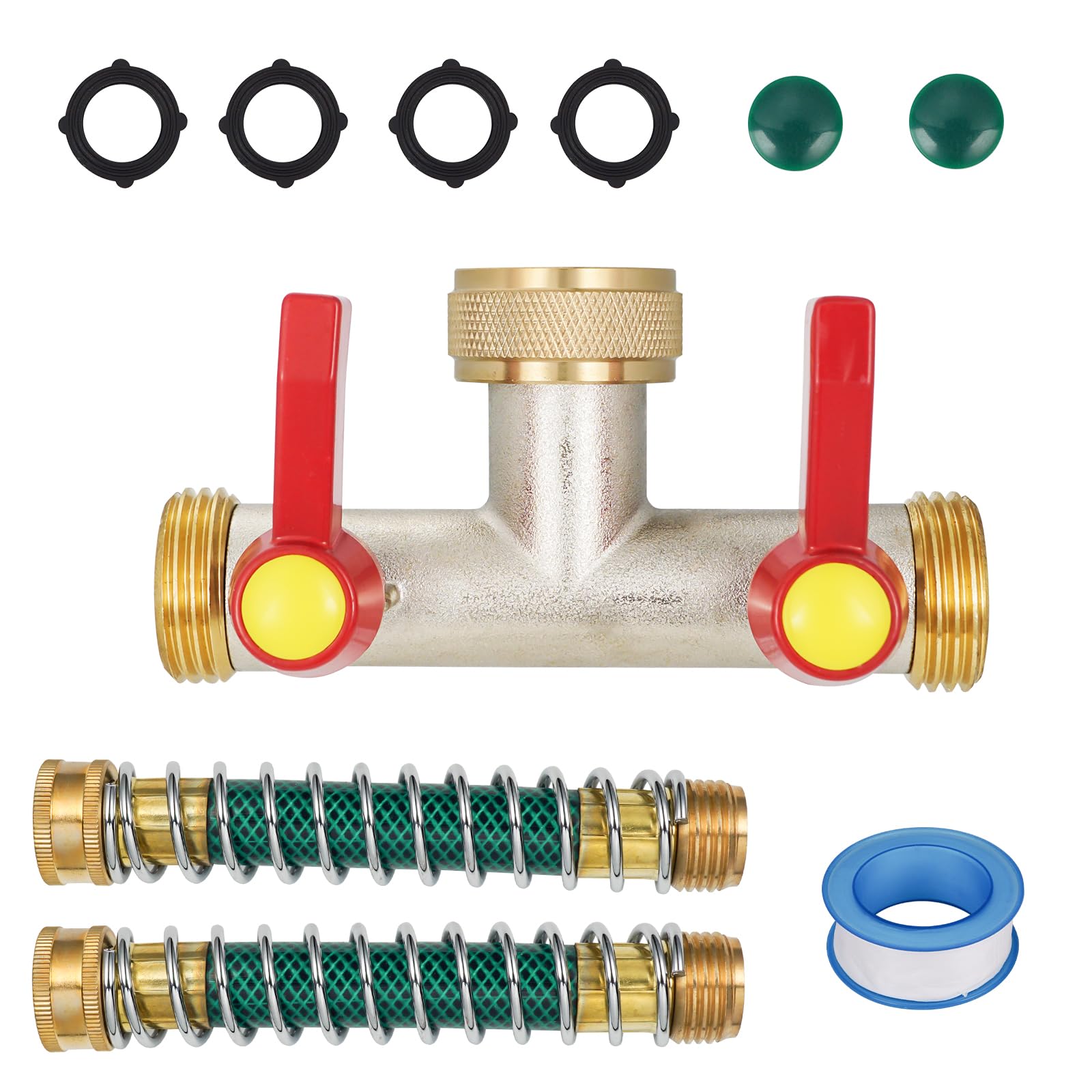 Amazon.com: DINGBAI Garden Hose Dispenser,2-Way Solid Brass 3/4-Inch ...
