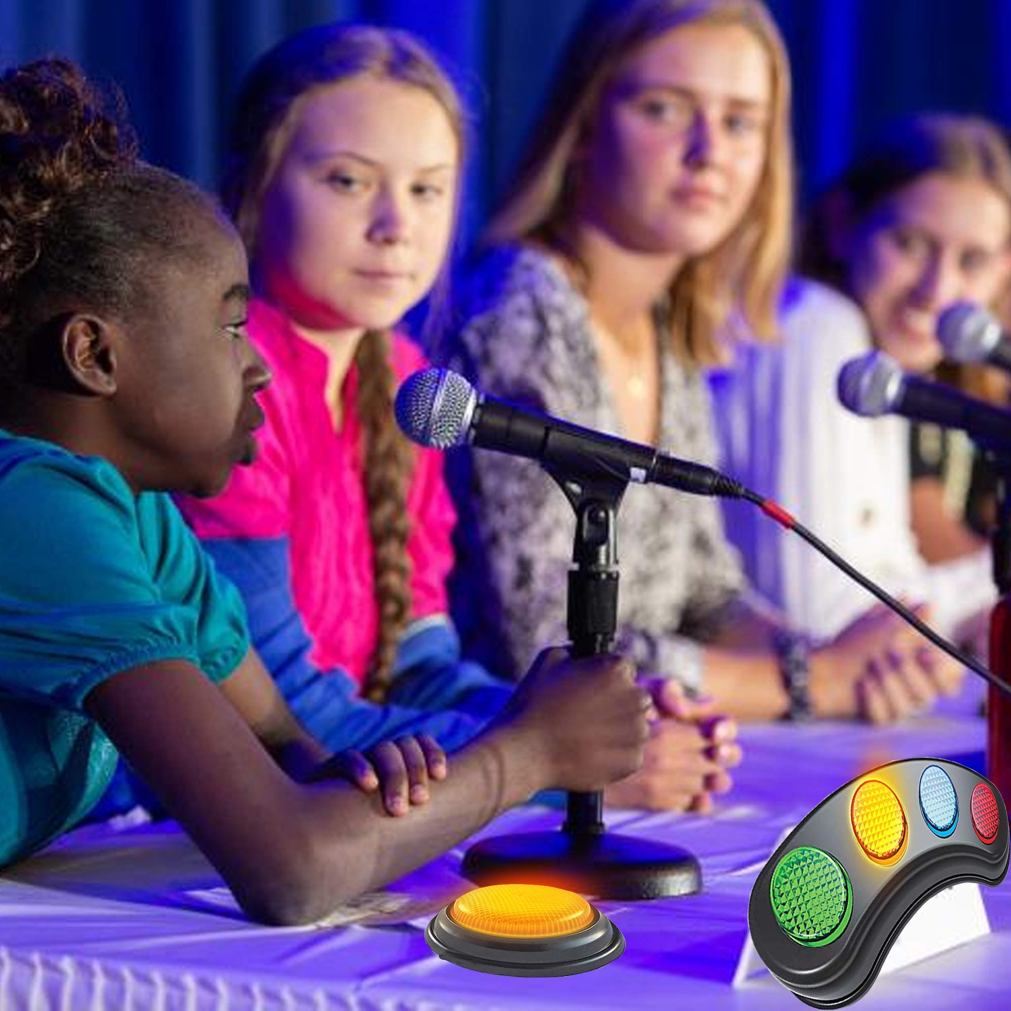IQ Toys Lights and Sounds Buzzers Set of 8 Game Night Game Show and ...