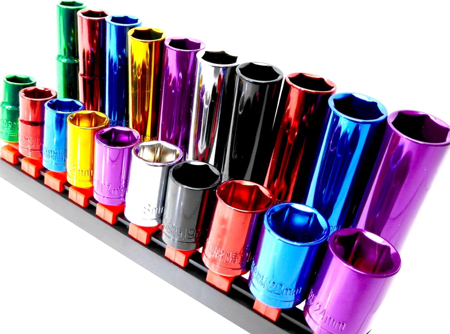 Coloured Sockets 1/2" Drives Deep & Standard 2 x Sets : Amazon.co.uk ...