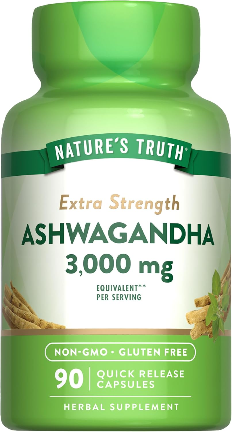 Amazon.com: Nature's Truth Ashwagandha Capsules | 3000mg | 90 Count ...