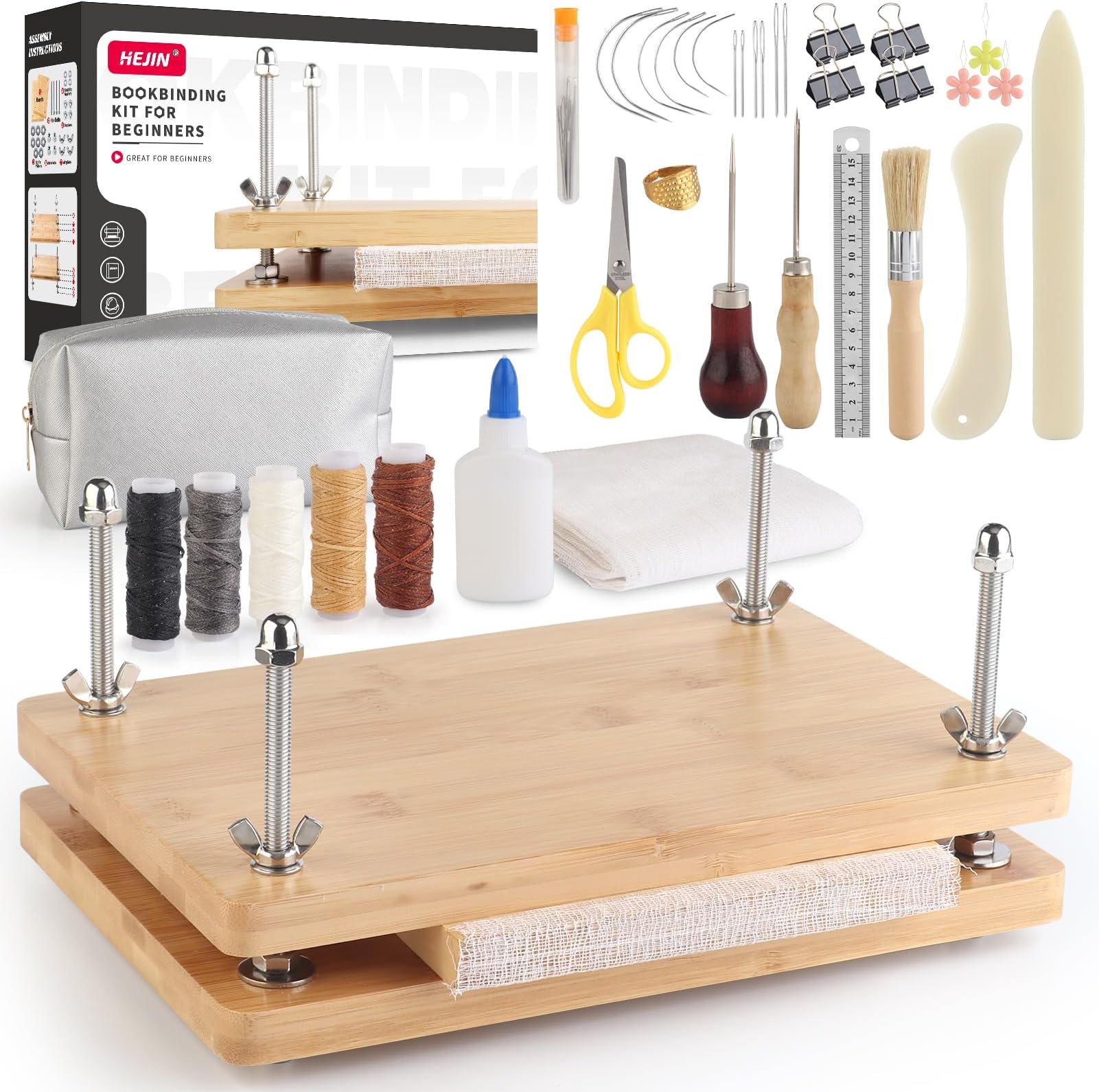 Amazon.com: Sholramo Book Press - Bamboo Wood Bookbinding Press for ...