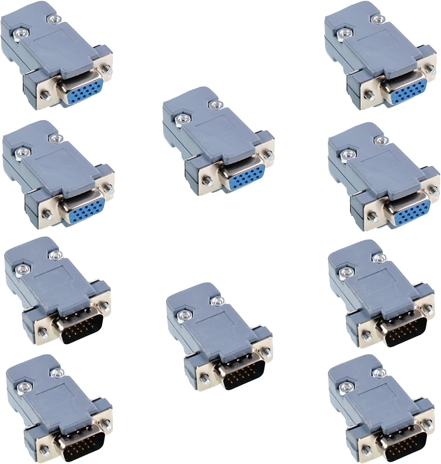 Amazon.com: Jienk 10PCS VGA Male Female DB15 3 Row Solder Cup ...