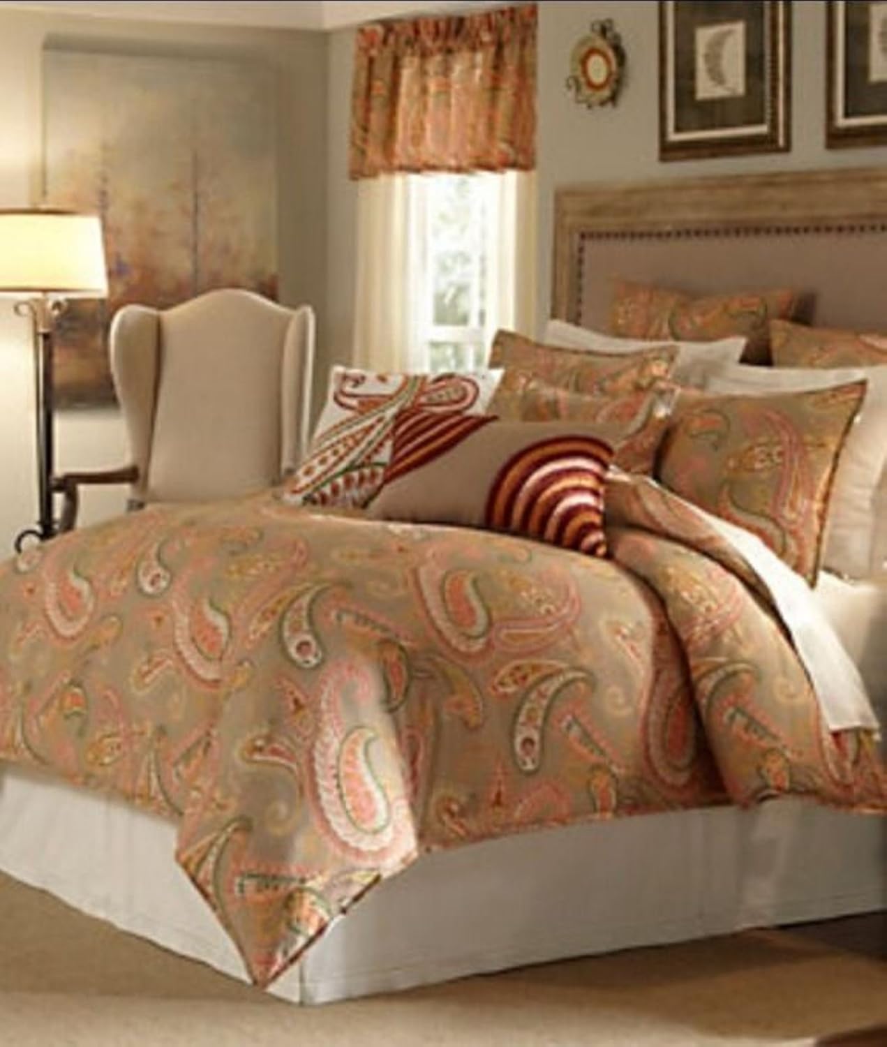 Amazon.com: Noble Excellence Villa Chiara Paisley King Duvet Comforter ...