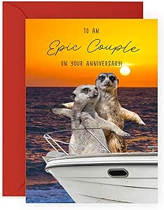 Amazon.com : CENTRAL 23 Son And Daughter In Law Anniversary Card - To An Epic Couple Meerkats ...